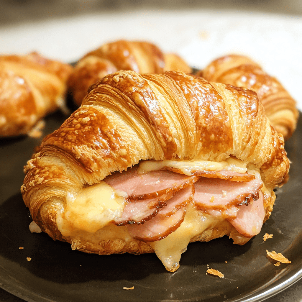 Spicy Buffalo Honey Mustard Beef Ham and Cheese Croissant