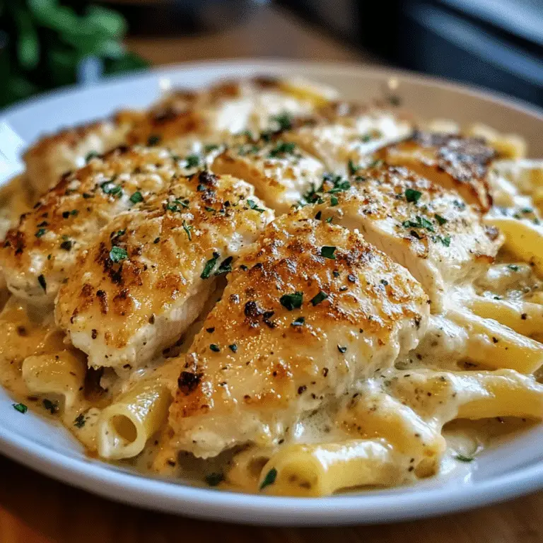 Baked Caesar Chicken with Creamy Parmesan Pasta - Snack Escape
