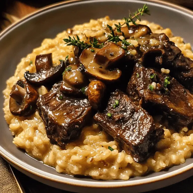 Braised Short Rib Risotto with Mushrooms - Snack Escape
