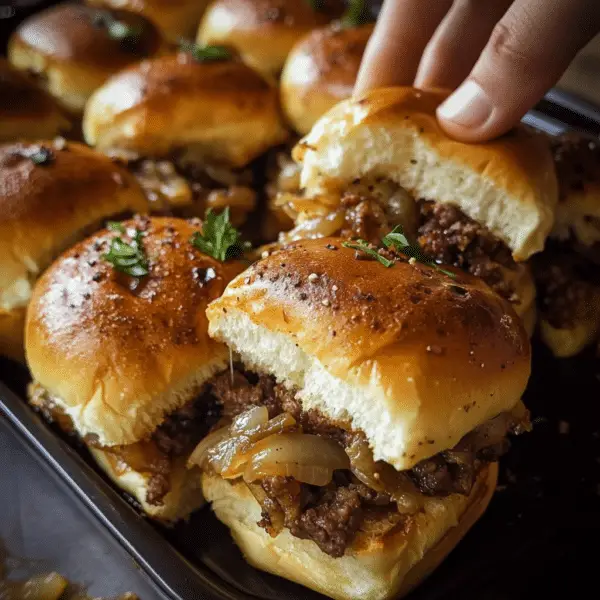 French Onion Beef Sliders for a Crowd: A Crowd Party Snack