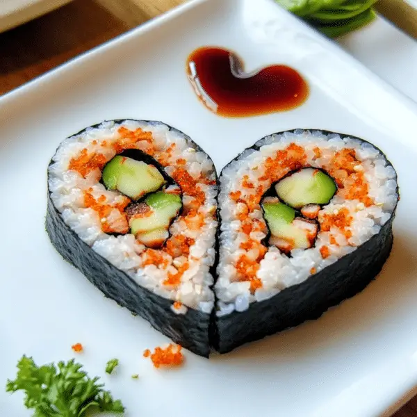Heart-Shaped Dynamite Sushi Roll - Snack Escape