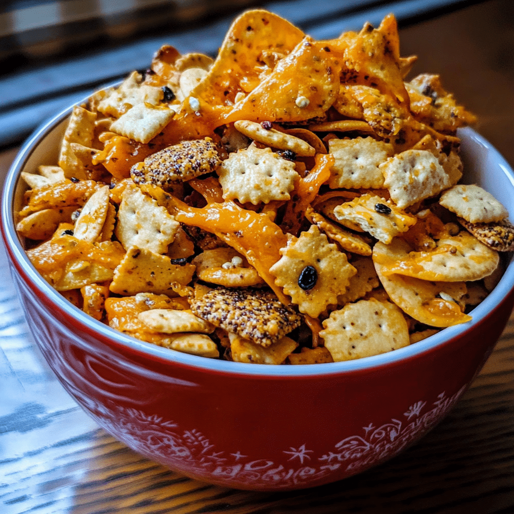 Spicy Cheese Cracker Snack Mix - Snack Escape