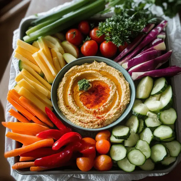 Fresh Veggie Tray with Hummus
