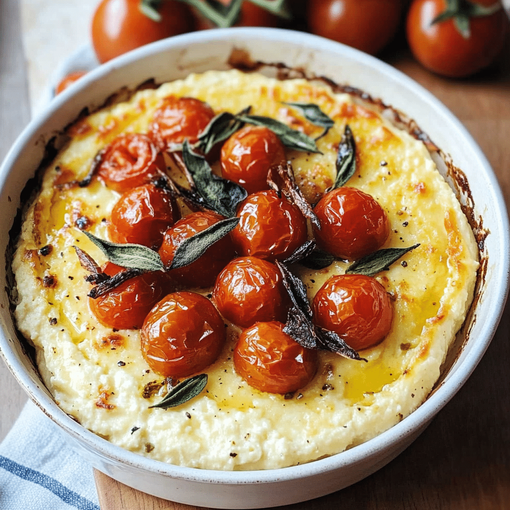Baked Ricotta with Roasted Tomatoes and Onions