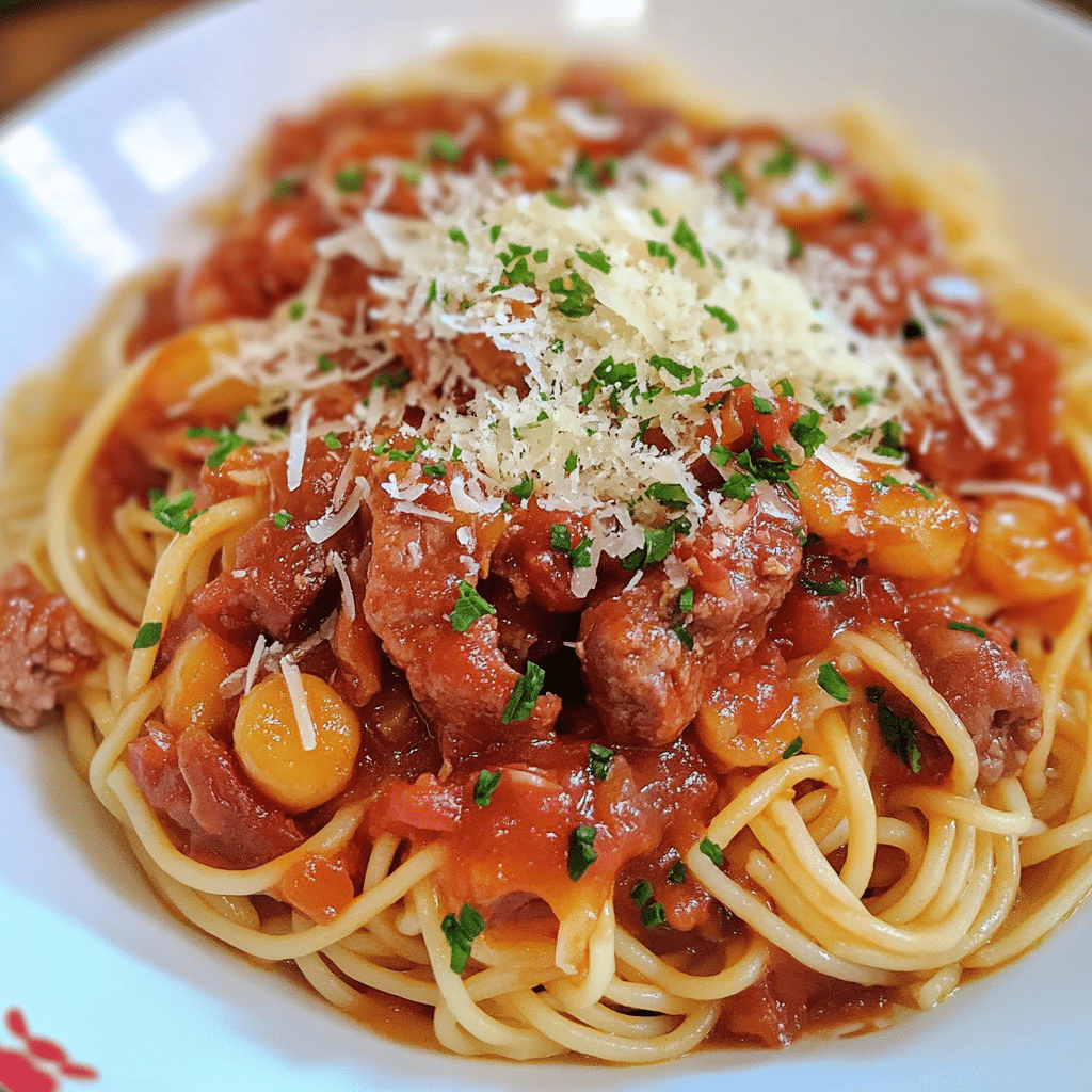 Sweet-Style Filipino Spaghetti with Corned Beef