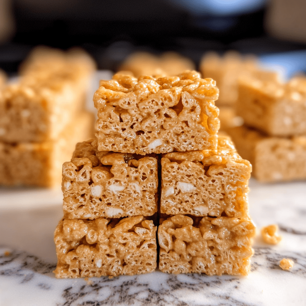 Brown Butter Golden Graham Rice Krispie Treats - Snack Escape