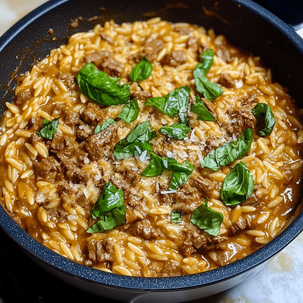 Creamy One-Pot Beef Orzo